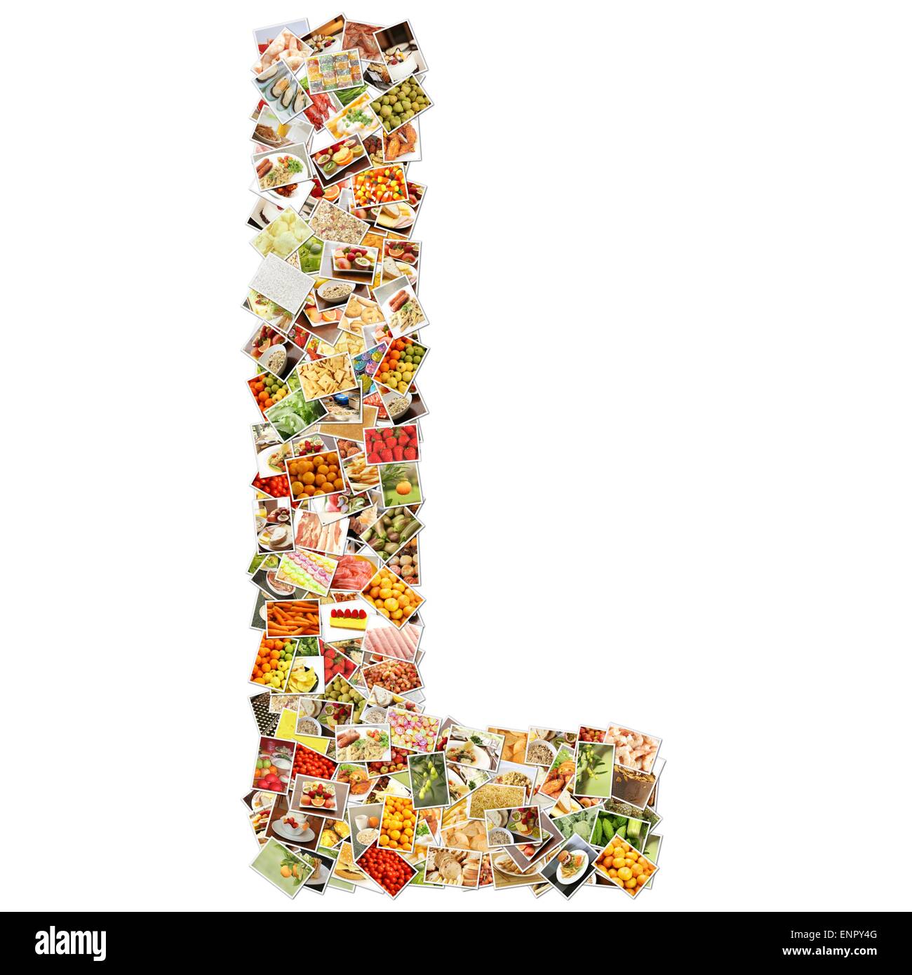 Letter L Uppercase Font Shape Alphabet Collage Stock Photo - Alamy