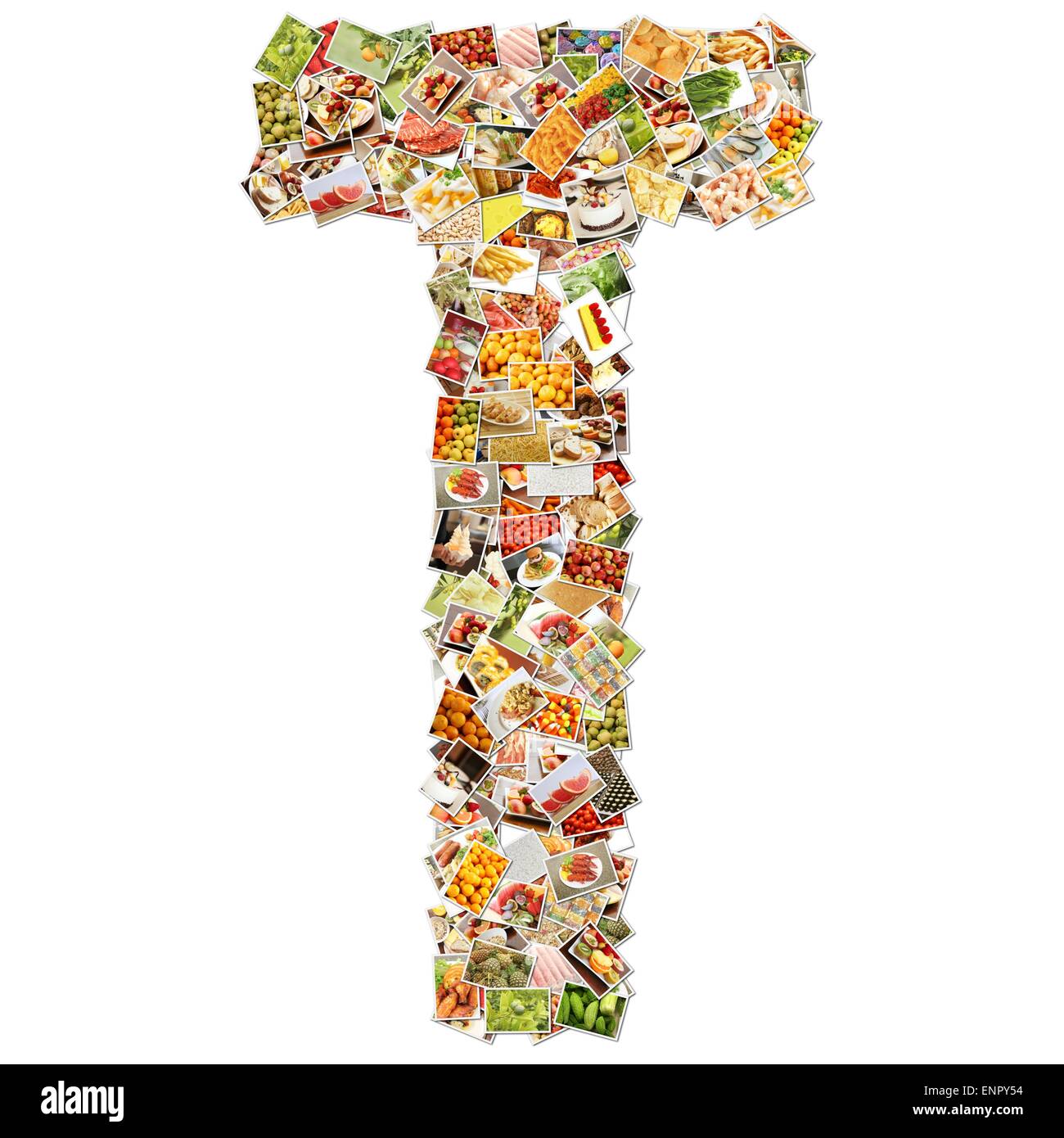 Letter T Uppercase Font Shape Alphabet Collage Stock Photo - Alamy