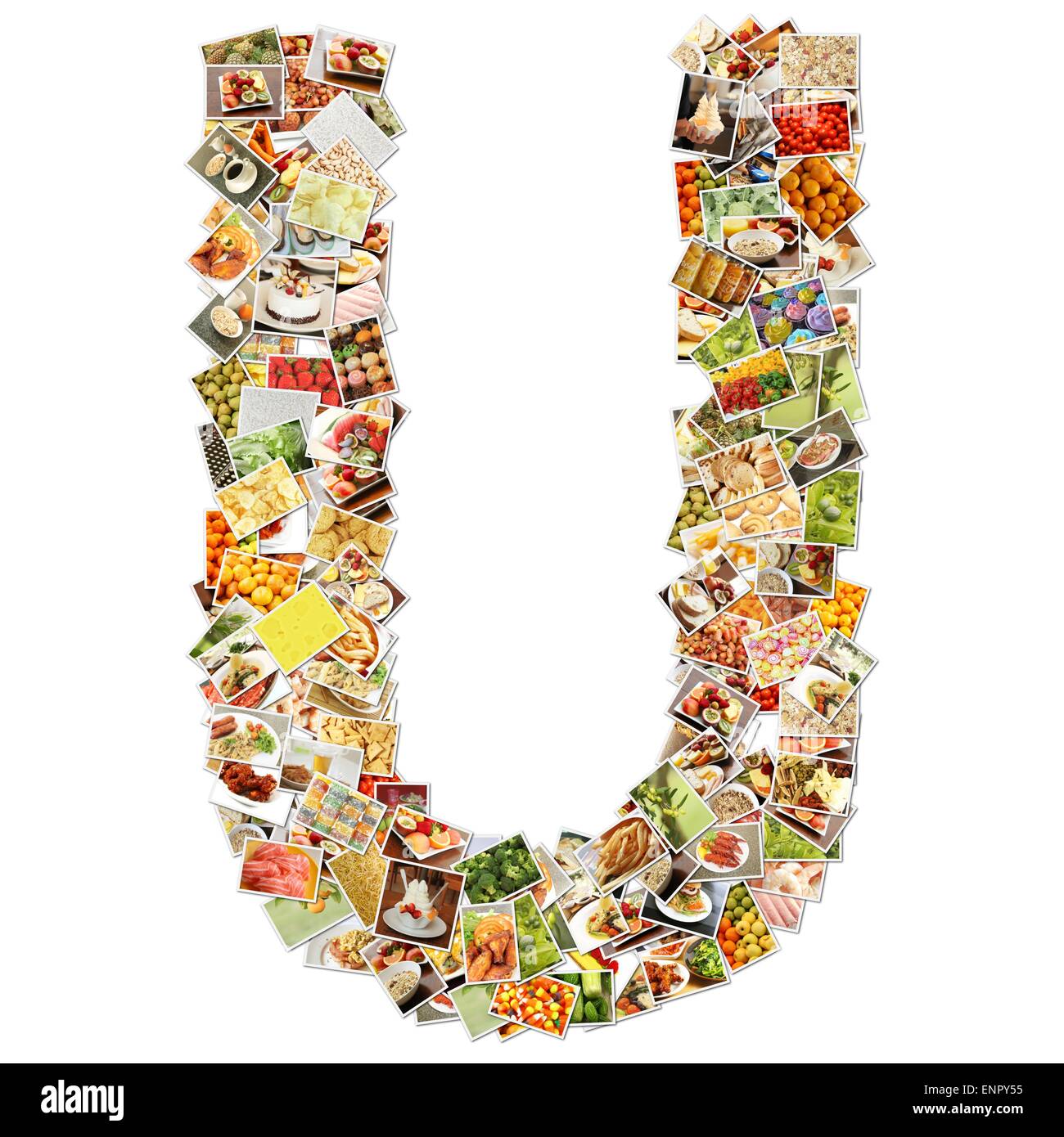 Letter U Uppercase Font Shape Alphabet Collage Stock Photo - Alamy
