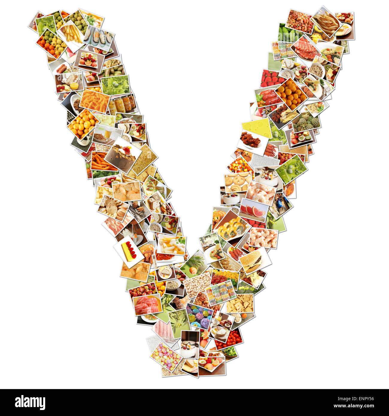 Letter V Uppercase Font Shape Alphabet Collage Stock Photo - Alamy