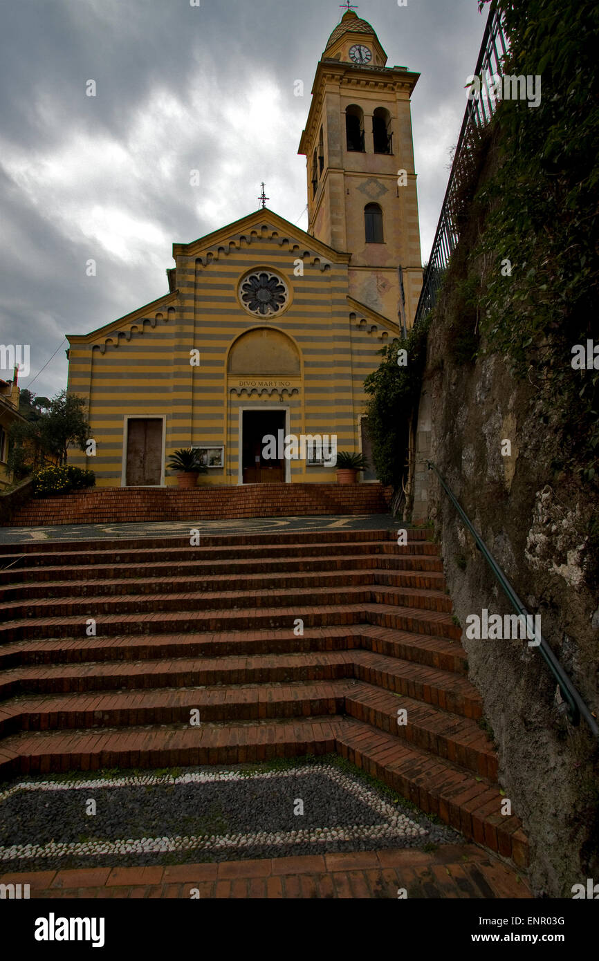 the colored facade in the old church chiavari italy divo martino Stock ...
