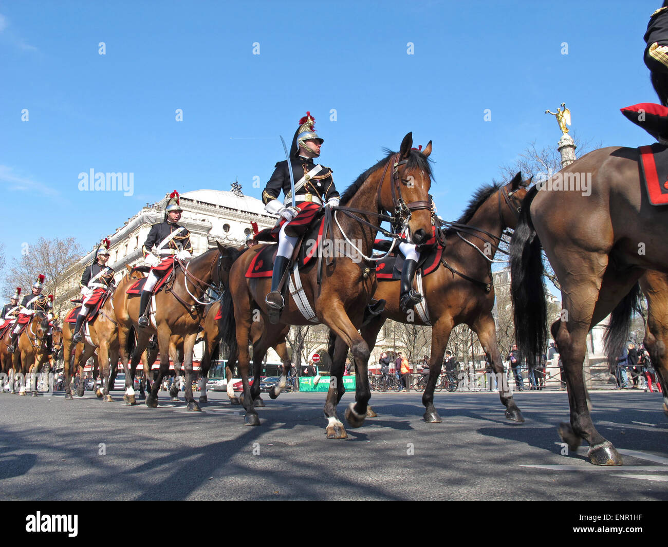 French Republican guard,Garde Republicaine,Chatelet theater,Paris ...