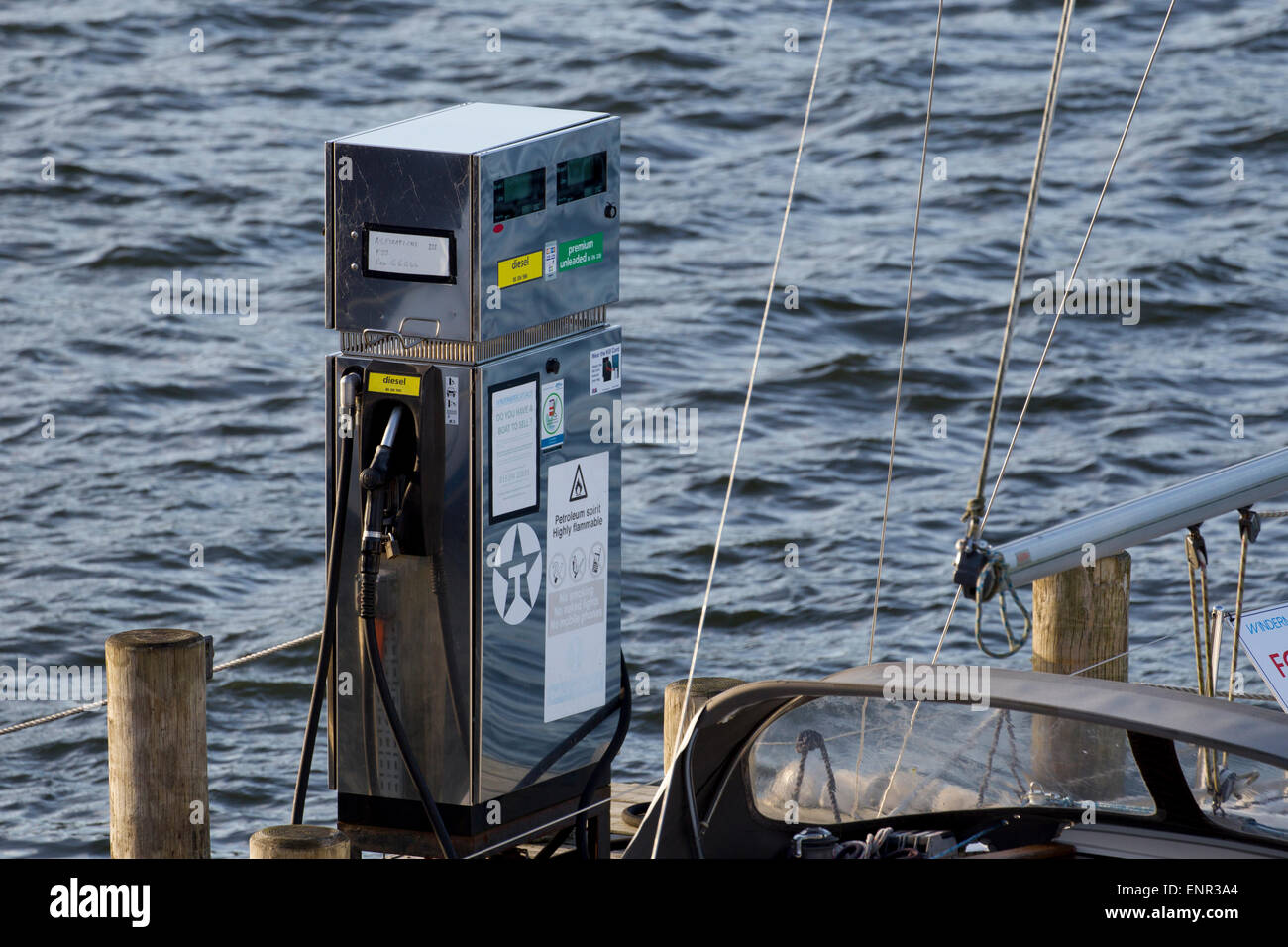 Last fuel station & pump on Lake Windermere for boats Stock Photo - Alamy