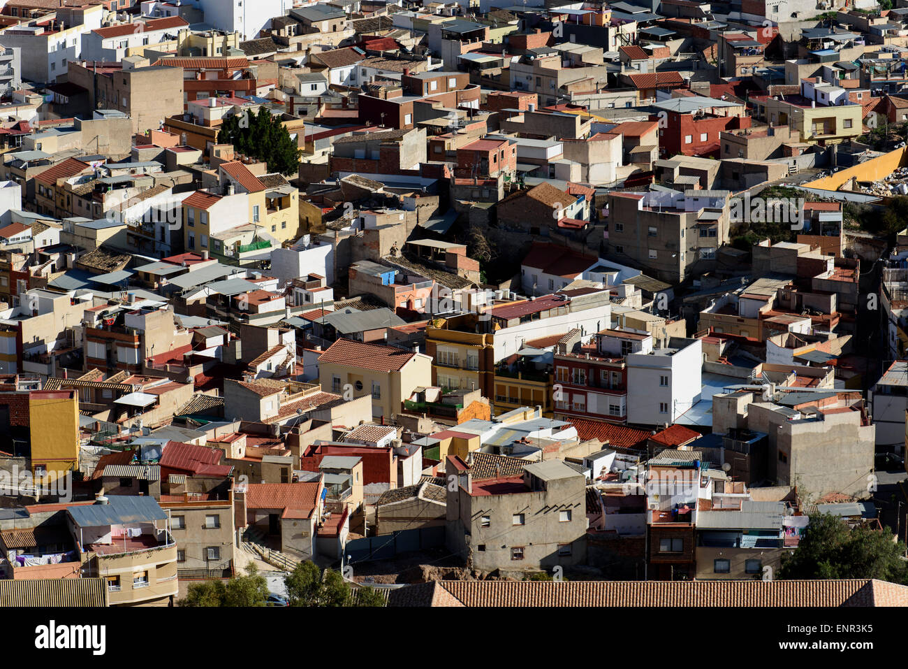 View from Castillo de Lorca with San Mateo and Santa Maria (in front ...