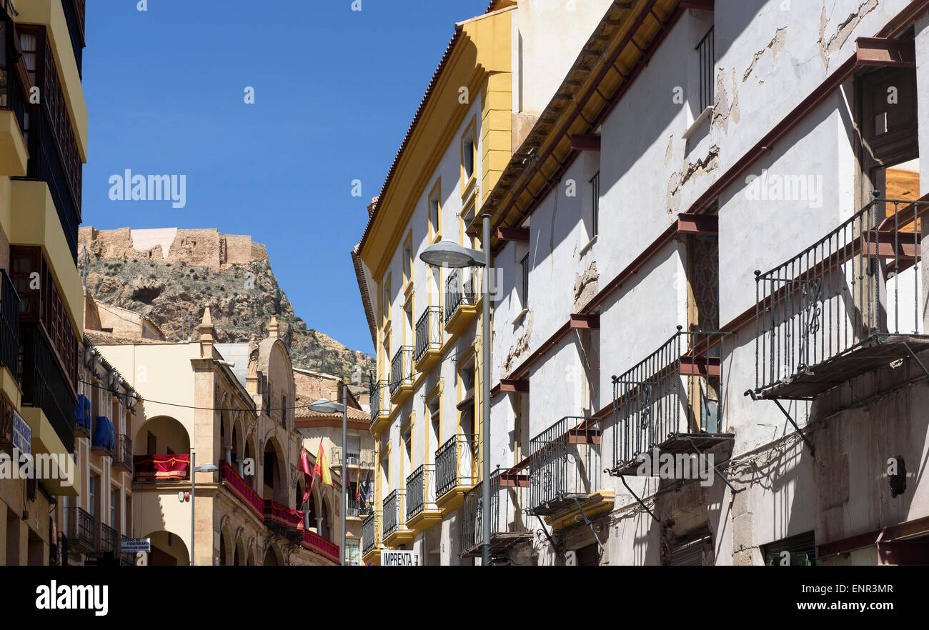 Historic city and castle in Lorca, province Murcia, Spain Stock Photo ...