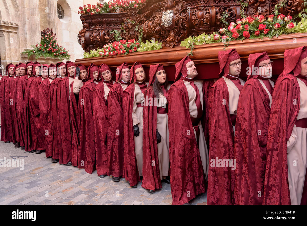 Procession of Brotherhood Paso Encarnado at Good Friday procession of ...