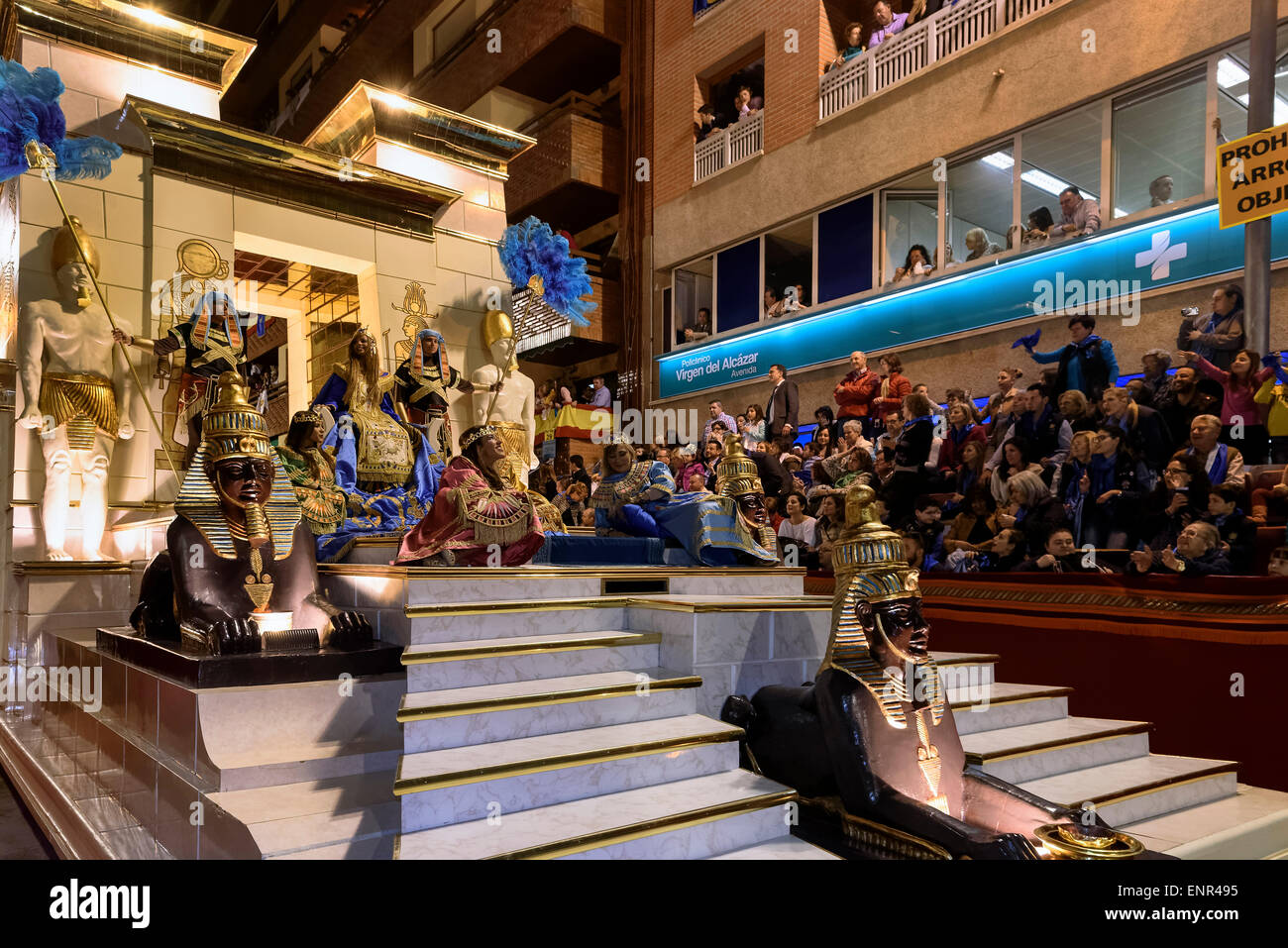 Float of Cleopatra at Good Friday procession of Semana Santa (Holy week ...