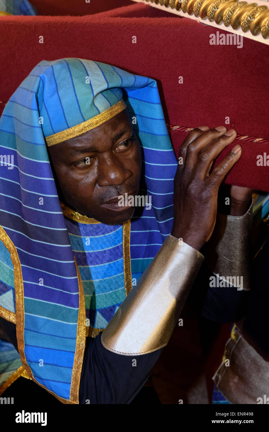 Throne at Good Friday procession of Semana Santa (Holy week) in Lorca ...