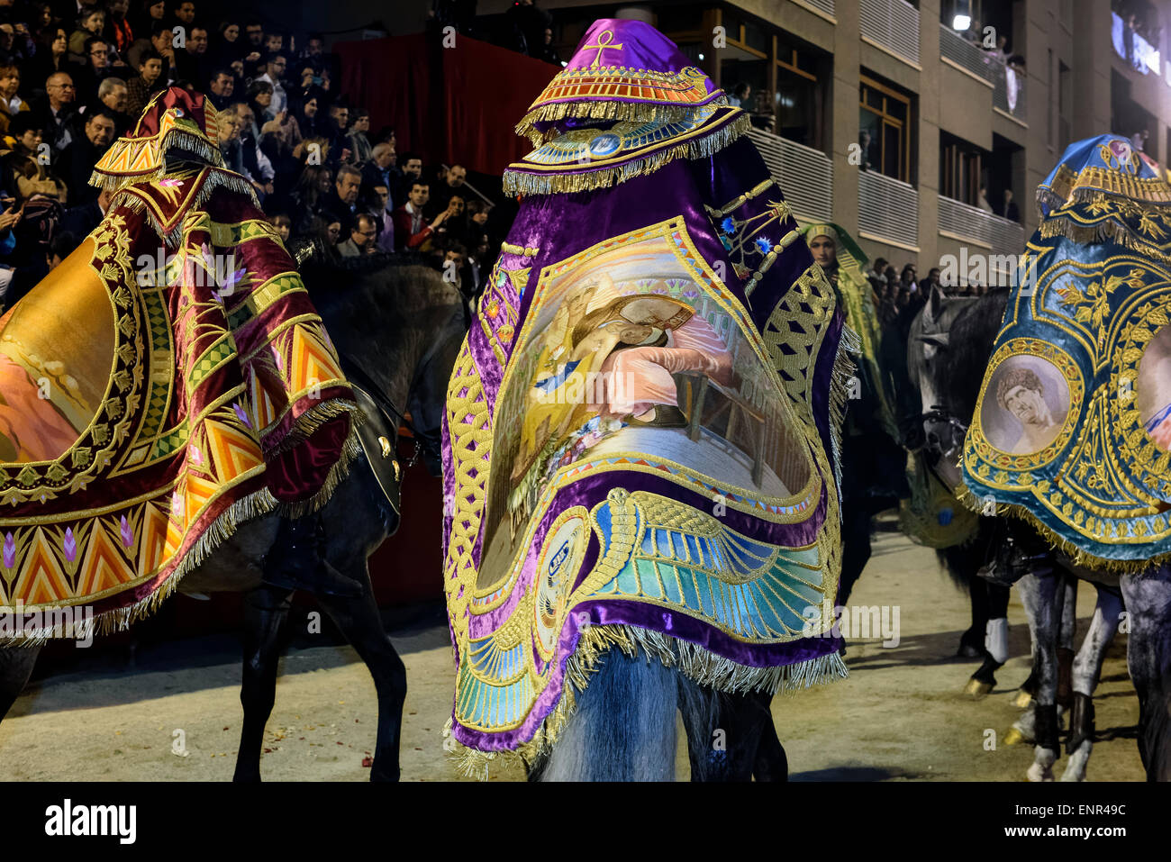 Throne at Good Friday procession of Semana Santa (Holy week) in Lorca ...