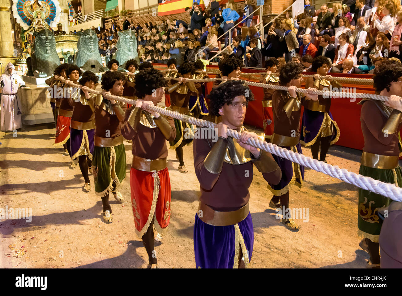 Float Queen of Saba at Good Friday procession of Semana Santa (Holy ...