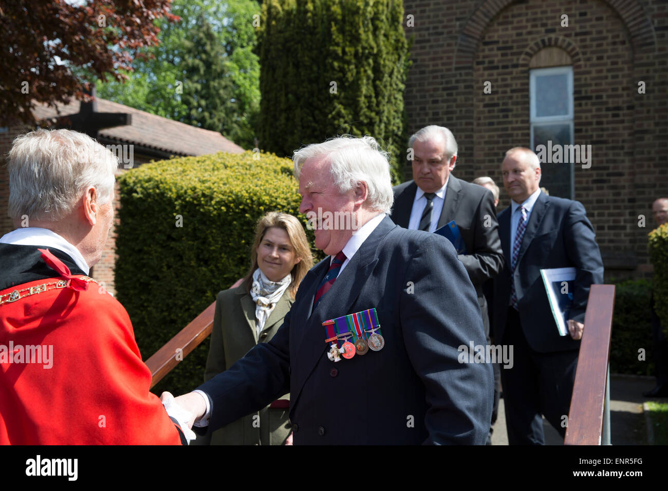 Colonel Bob Stewart shakes hands with The Mayor of Bromley’s at a Civic ...