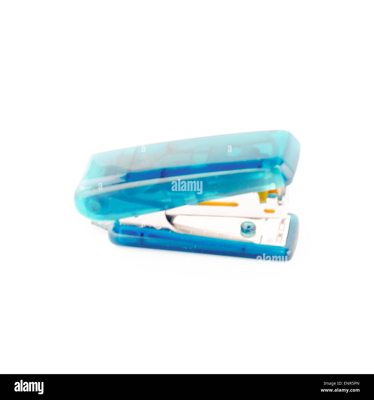 blue staples machine isolated on white background Stock Photo - Alamy