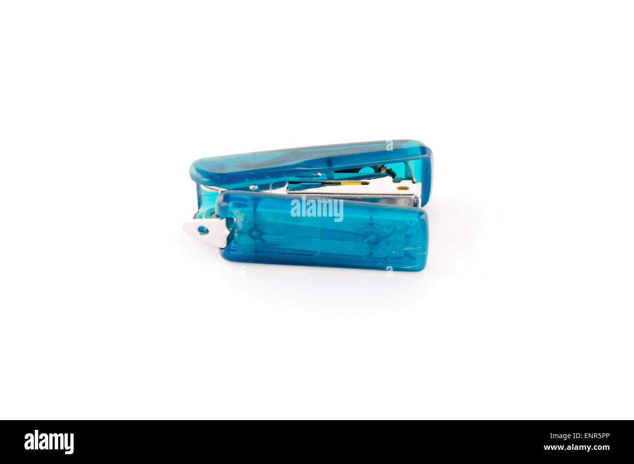 blue staples machine isolated on white background Stock Photo - Alamy