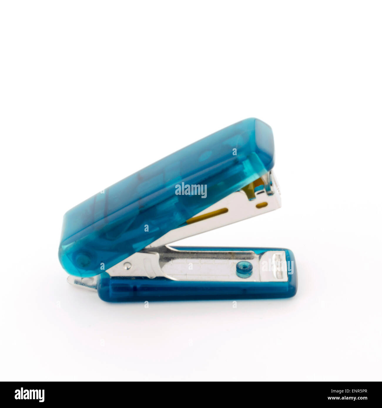 blue staples machine isolated on white background Stock Photo - Alamy