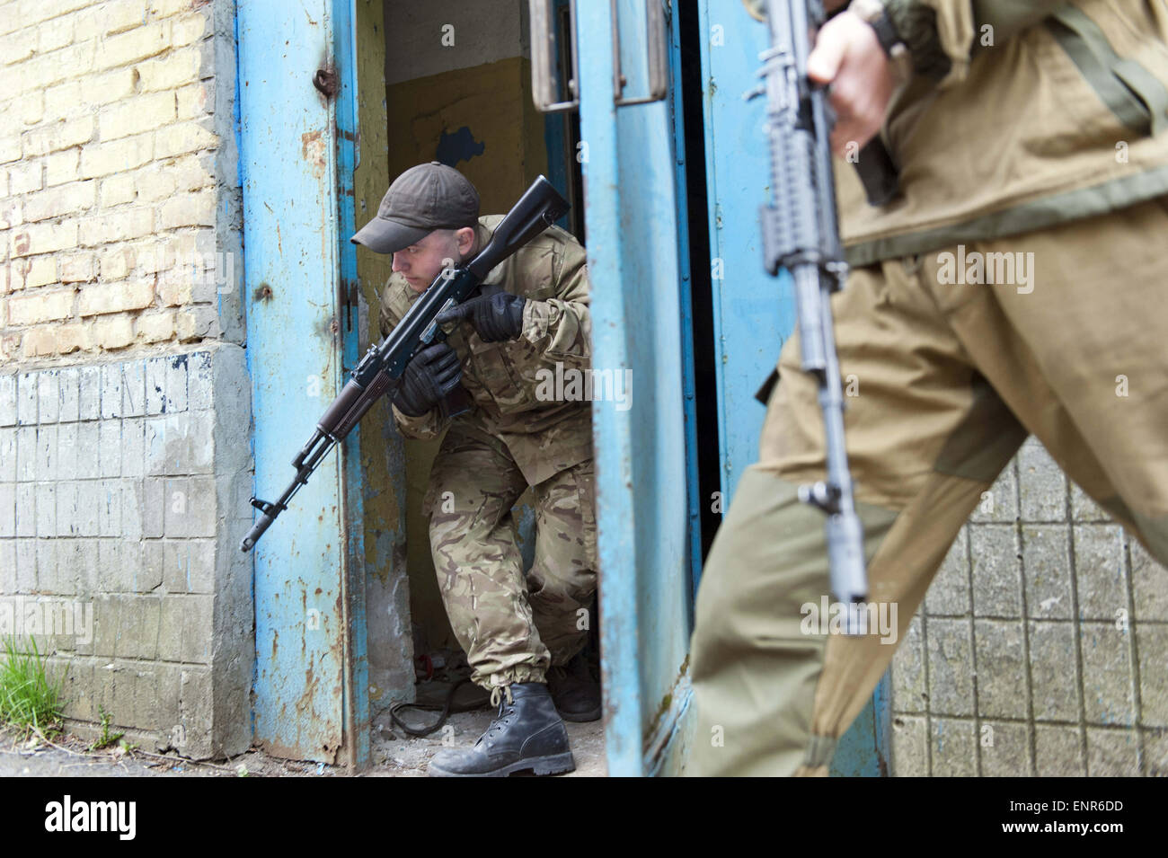 Kiev, Ukraine. 22nd Apr, 2015. Military training. Azov volunteers in ...
