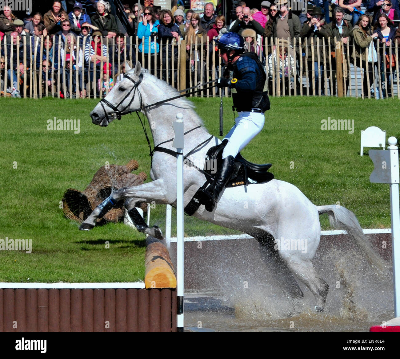 Dag Albert at the water jump as part of the cross country event at the ...