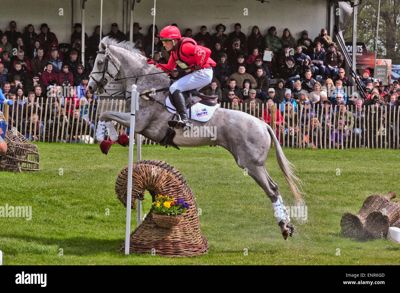 Paul Tapner, riding KILRONAN at the water jump as part of the cross country event at the ...