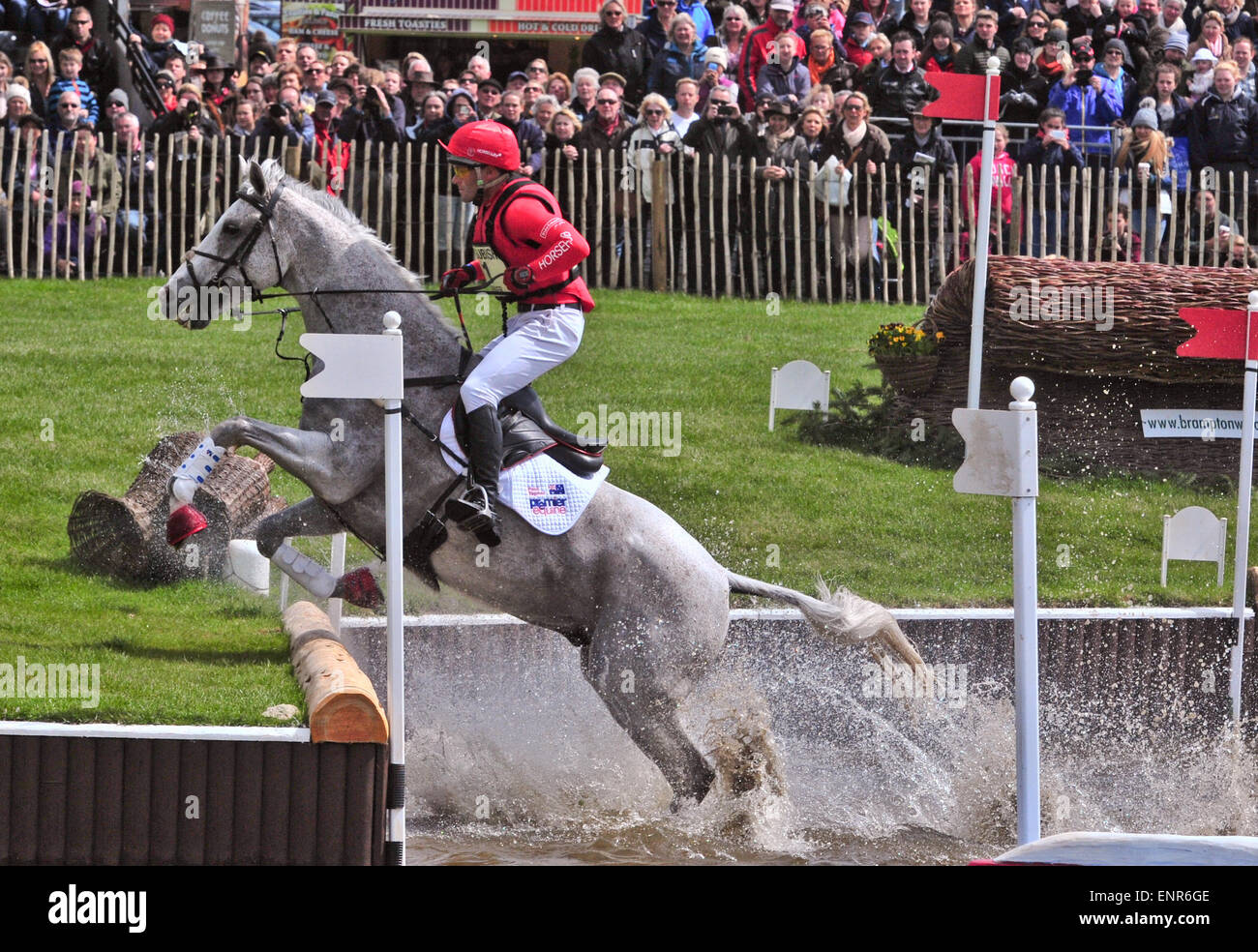 Paul Tapner, riding KILRONAN at the water jump as part of the cross country event at the ...
