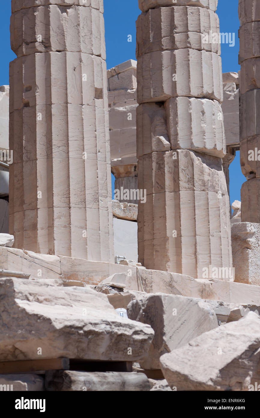 Columns of Parthenon in Athens Stock Photo - Alamy