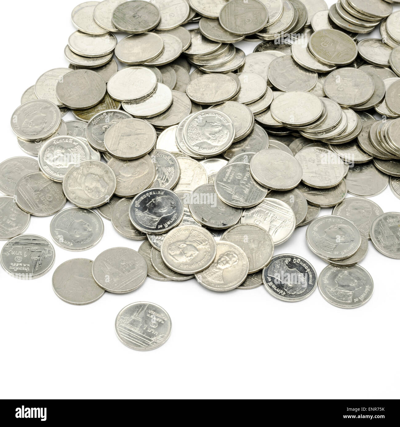 silver coin isolated on white background Stock Photo - Alamy