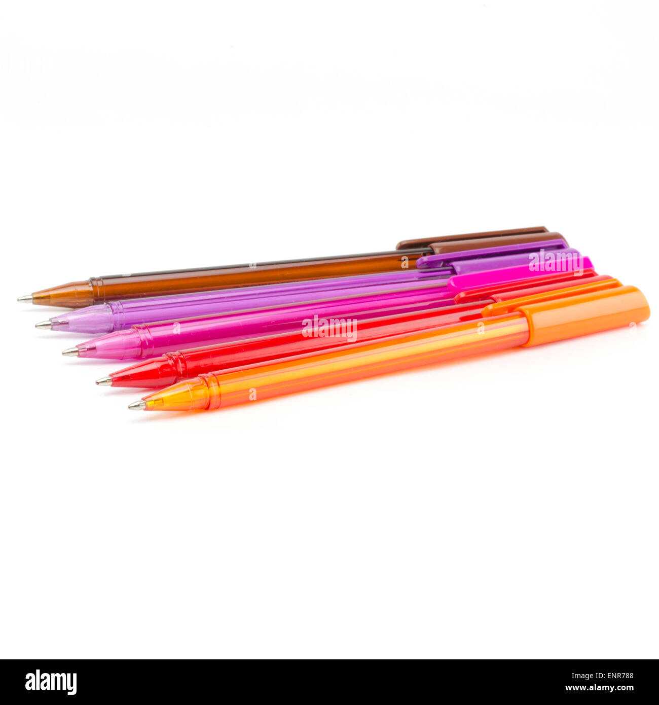 colorful pens isolated on white background Stock Photo - Alamy