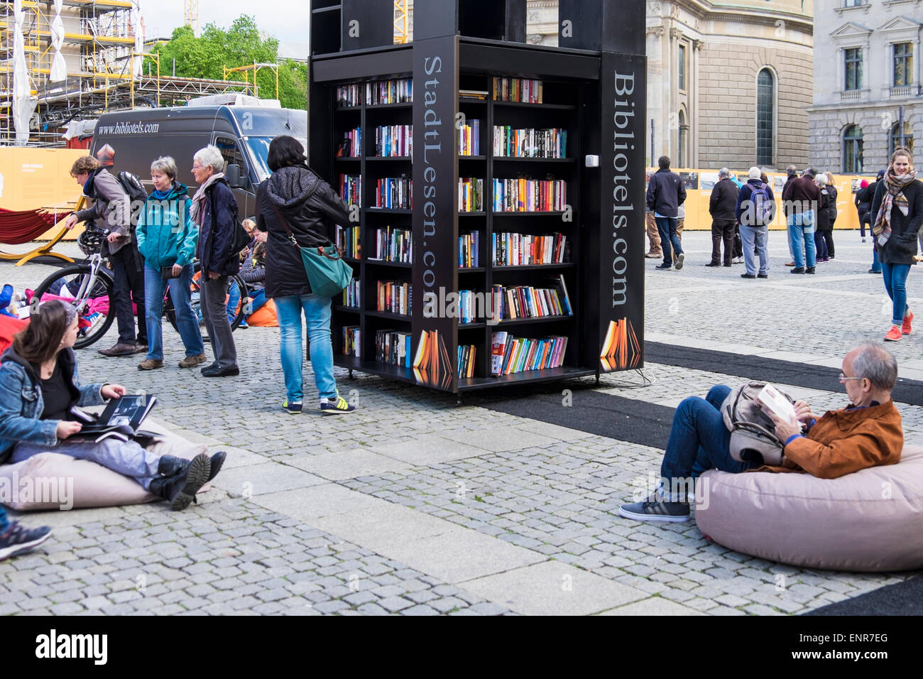 Berlin Outdoor Library, Bebelplatz. Stadtlesen and Bibliotels provide ...