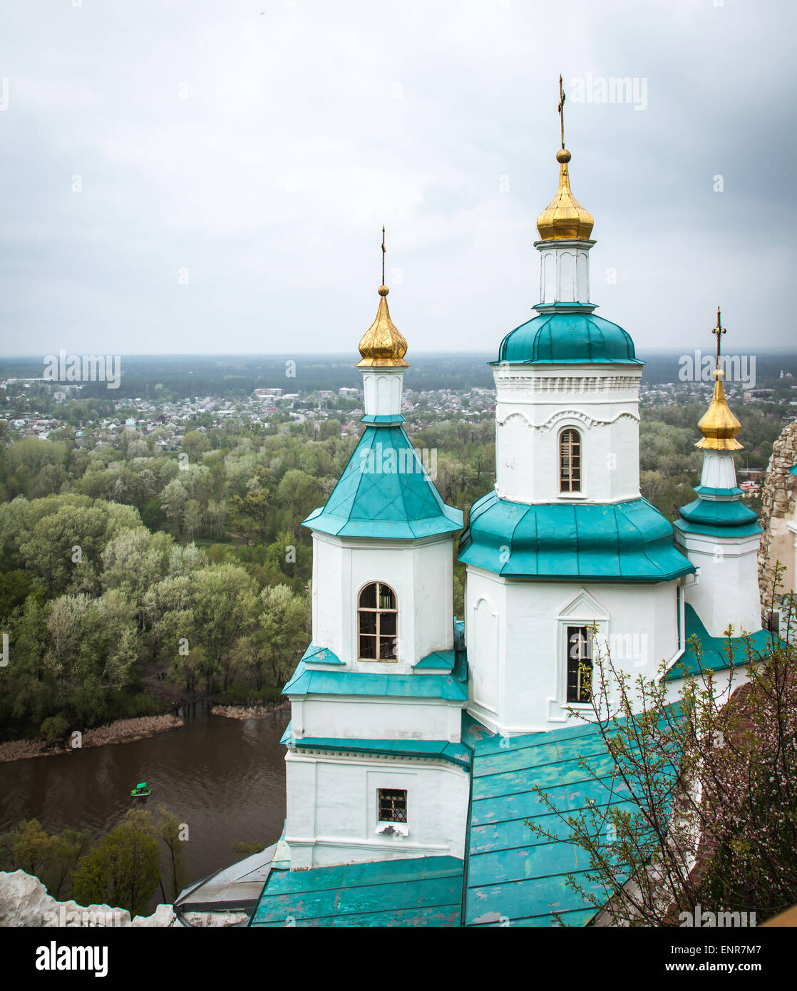 Orthodox monastery courtyard with the church Ukraine Stock Photo - Alamy
