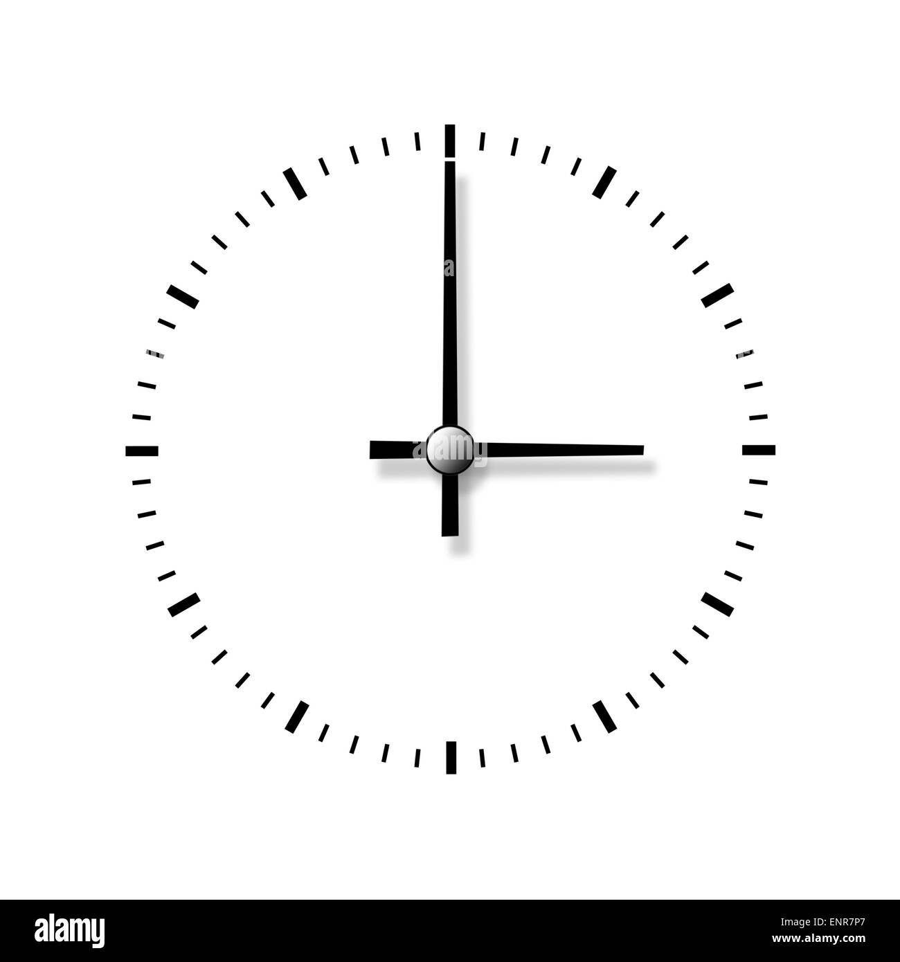 Clock without numbers isolated on white background. Closeup Stock Photo ...