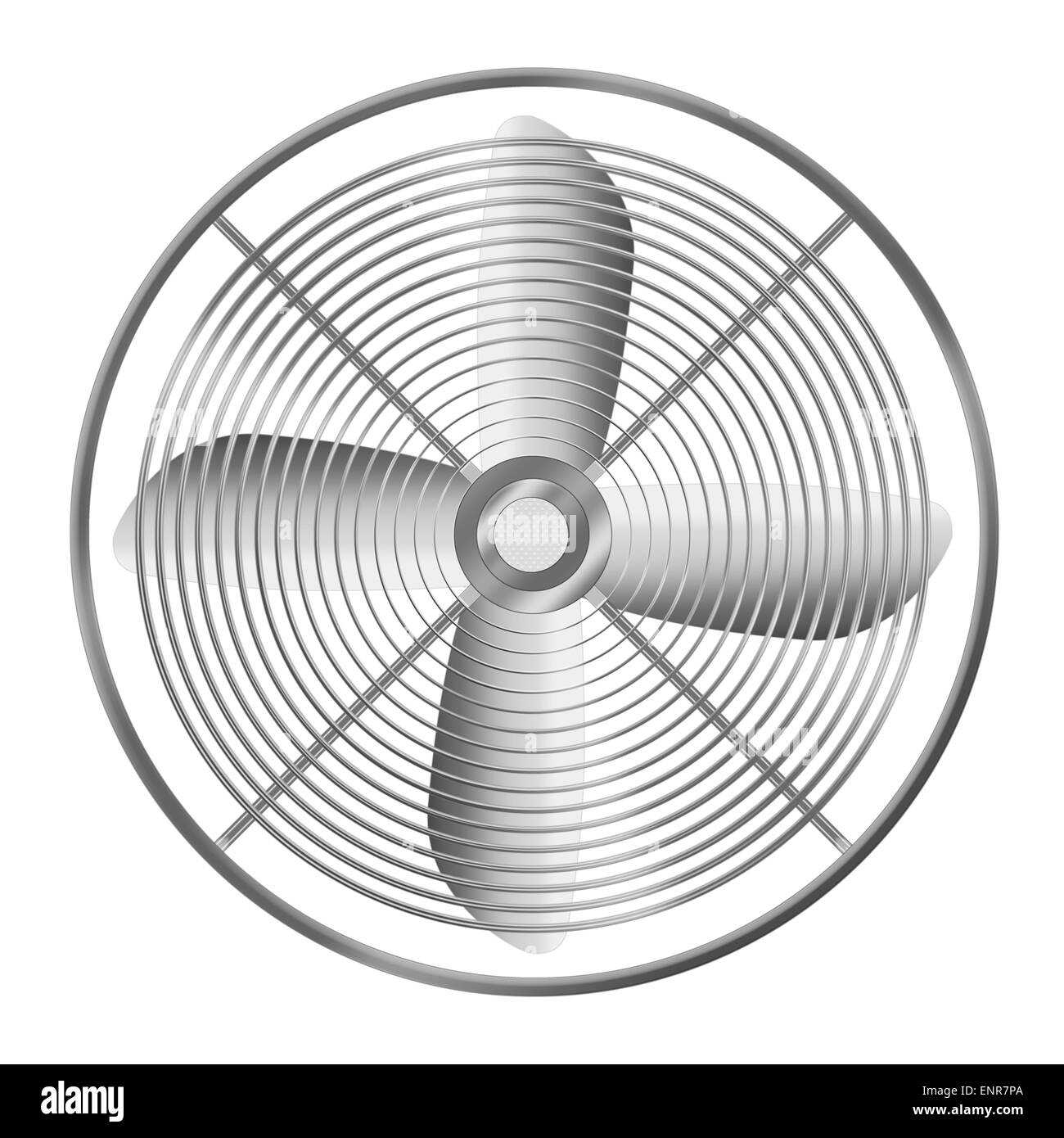 Modern realistic metallic fan isolated on white background. Highly ...