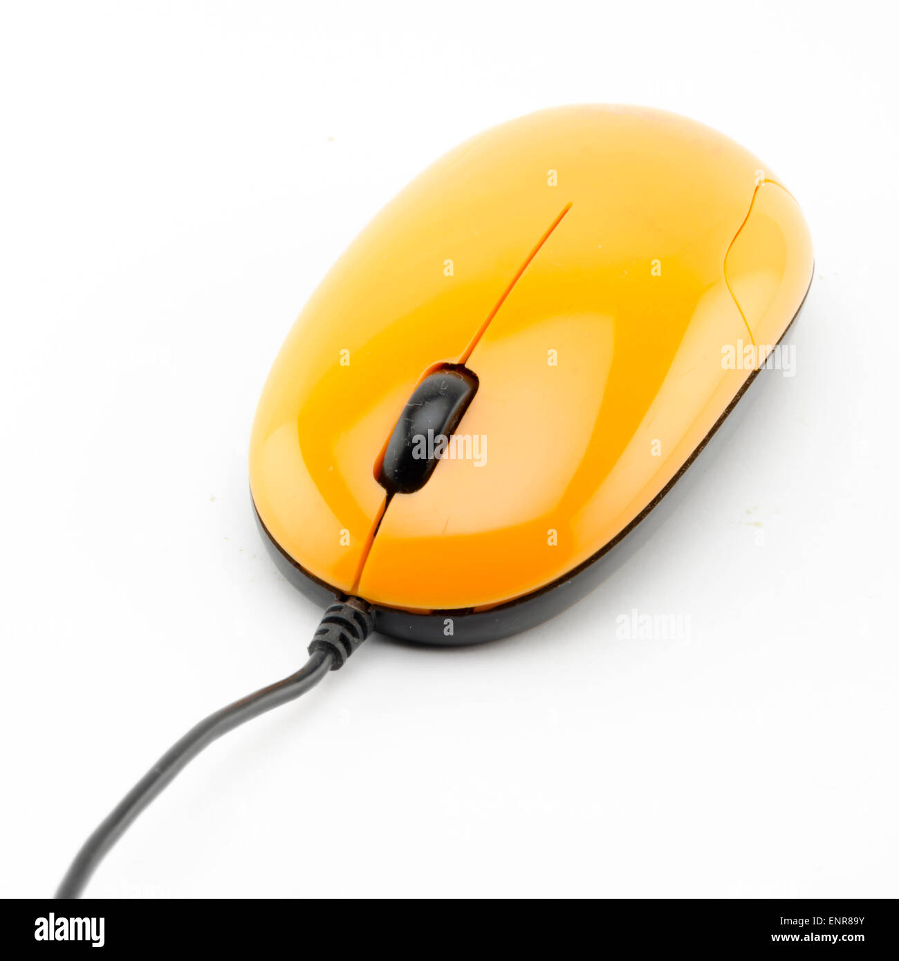 orange computer mouse isolated on white background Stock Photo - Alamy