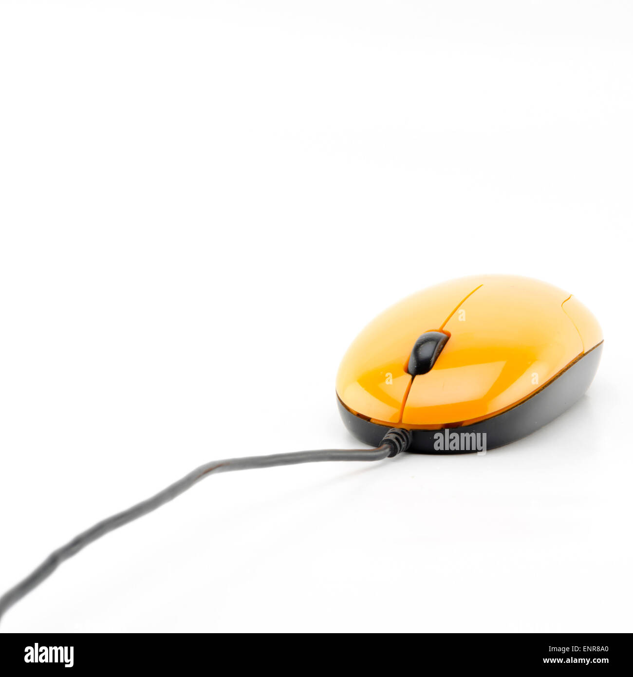 orange computer mouse isolated on white background Stock Photo - Alamy