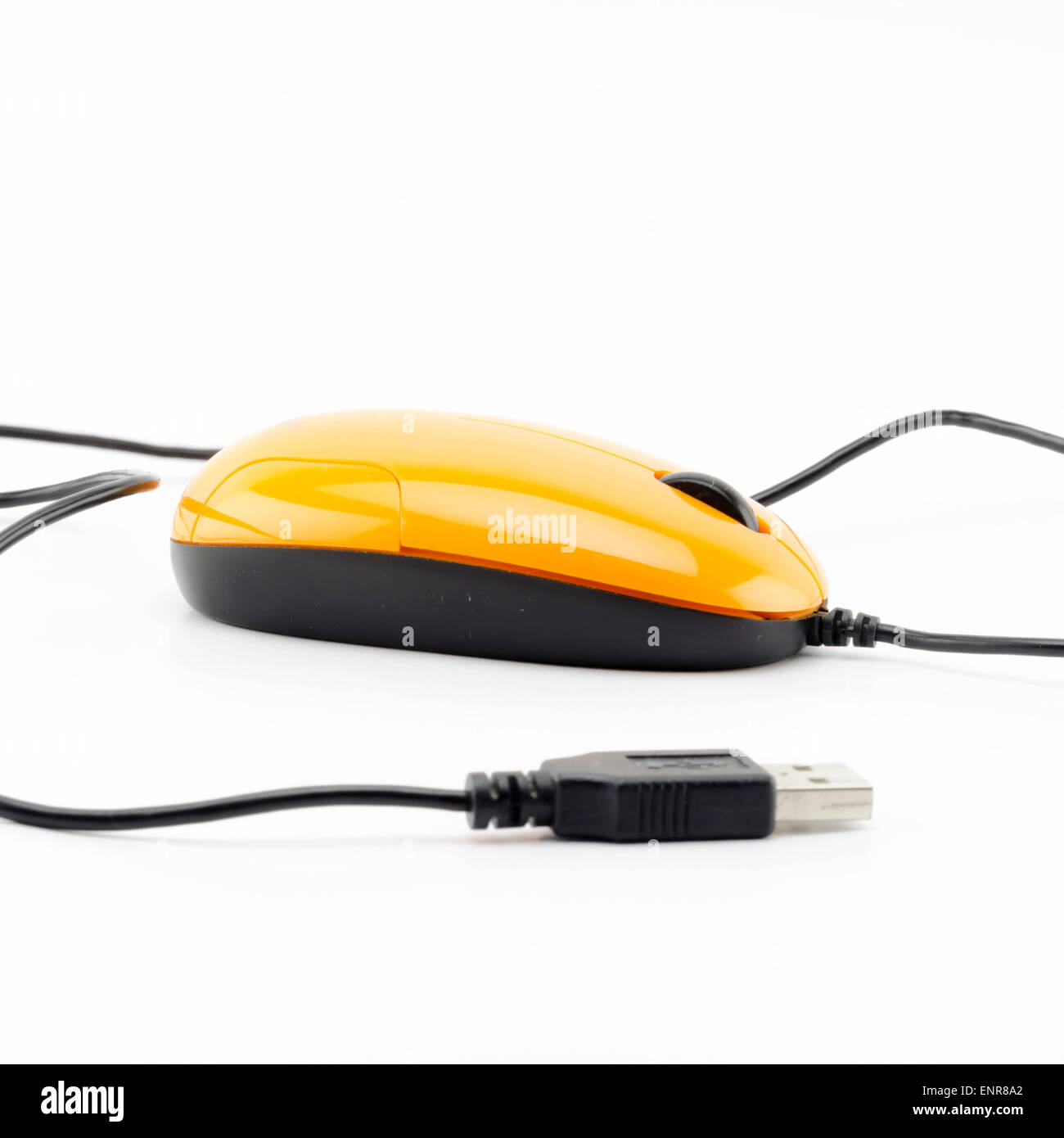 orange computer mouse isolated on white background Stock Photo - Alamy