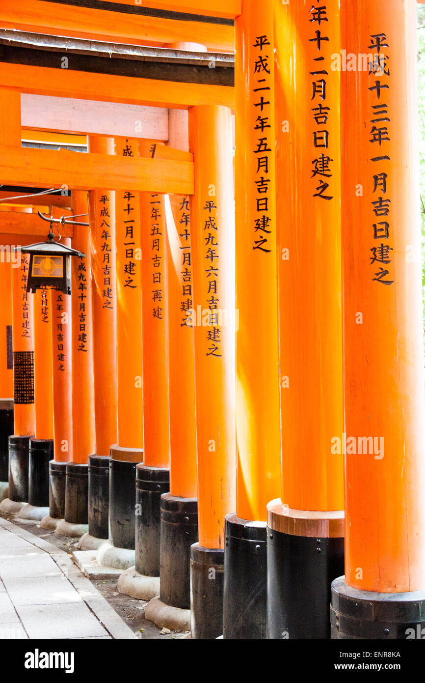 Inside the corridor formed by hundreds of inscribed vermilion, orange ...