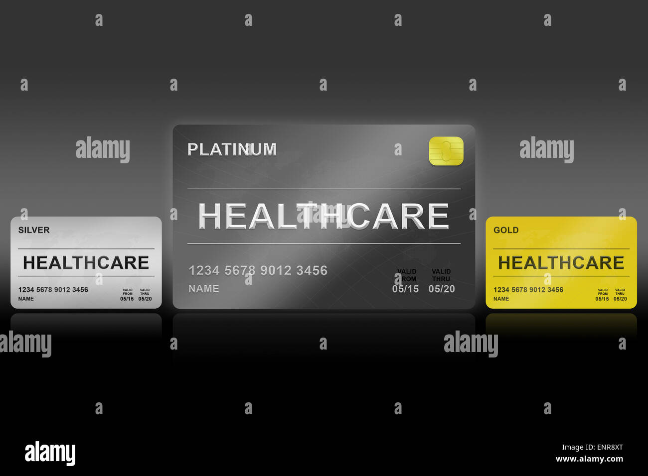 healthcare platinum card on black background Stock Photo - Alamy