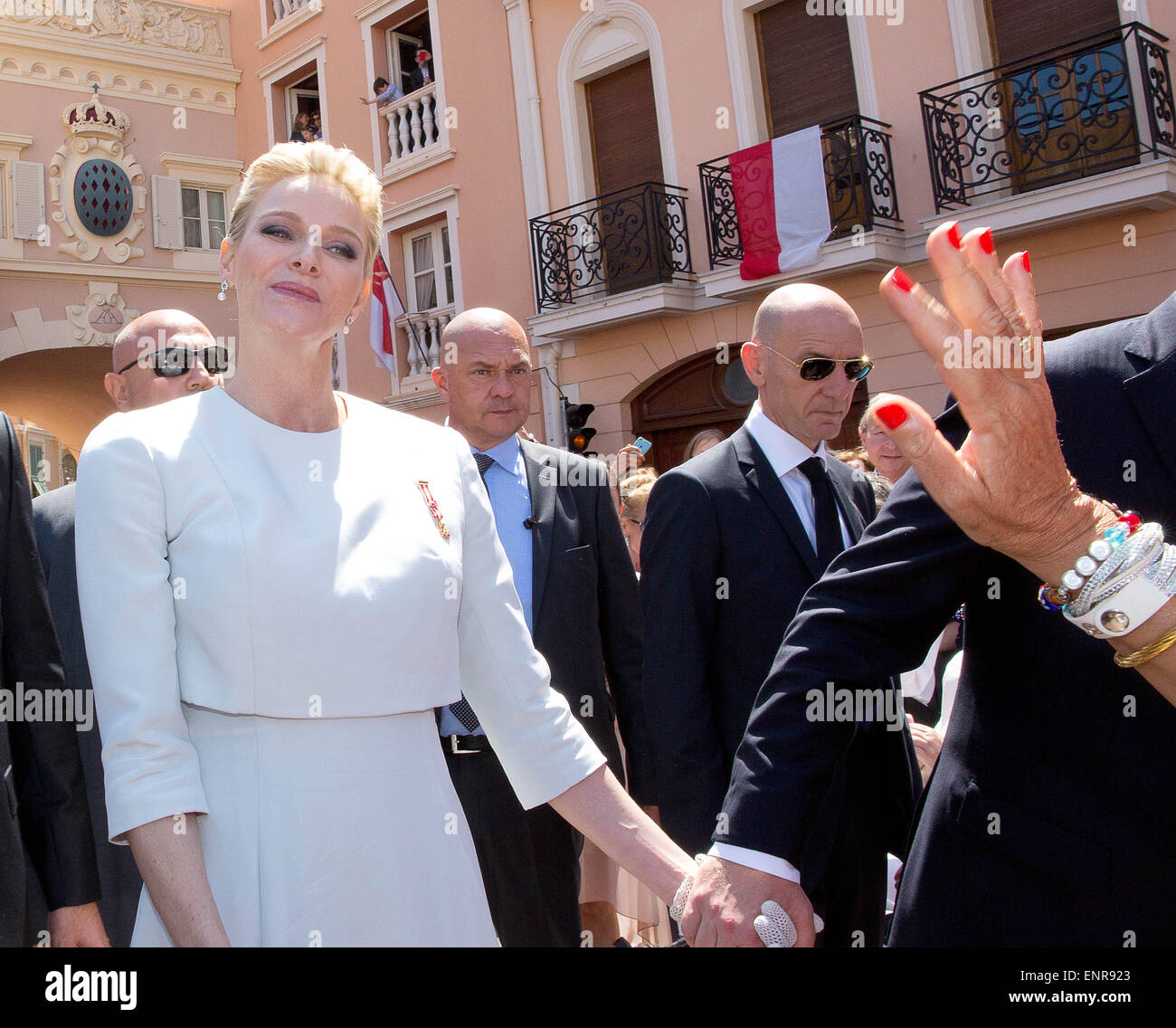 Princess Charlene of Monaco after the baptism ceremony of their baby ...