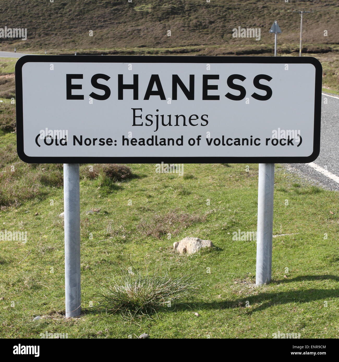 Eshaness sign Shetland Scotland June 2014 Stock Photo - Alamy