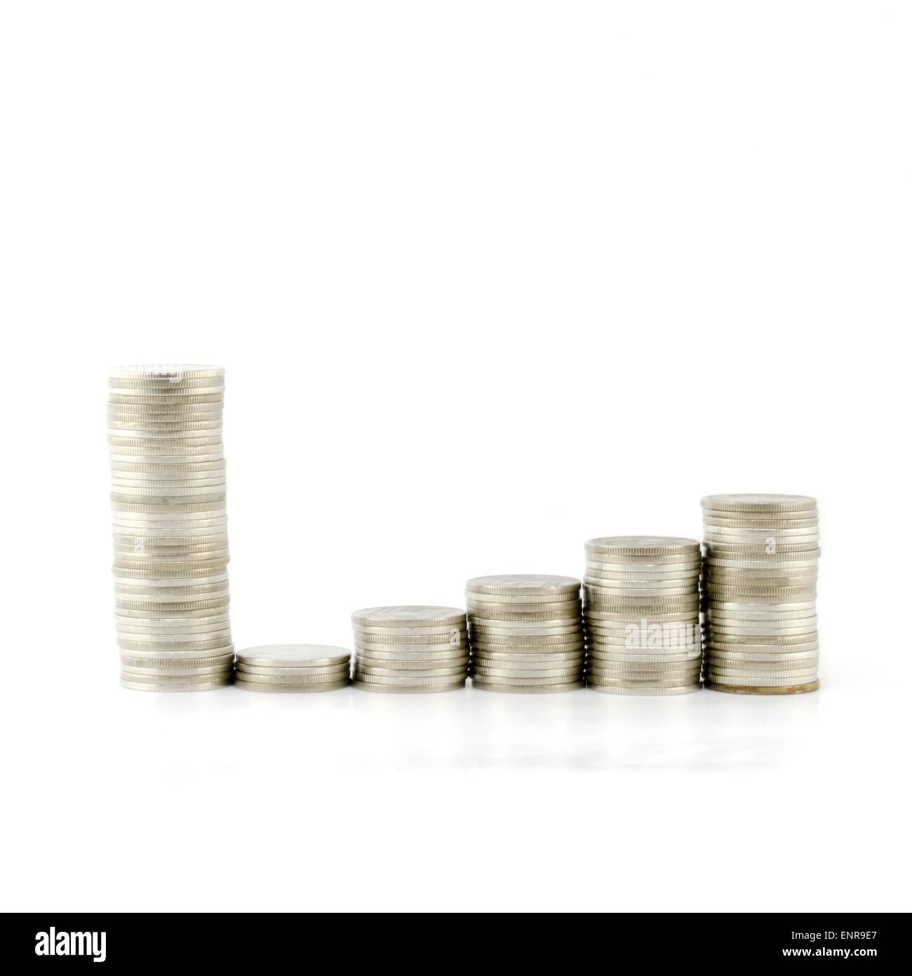 silver coin isolated on white background Stock Photo - Alamy