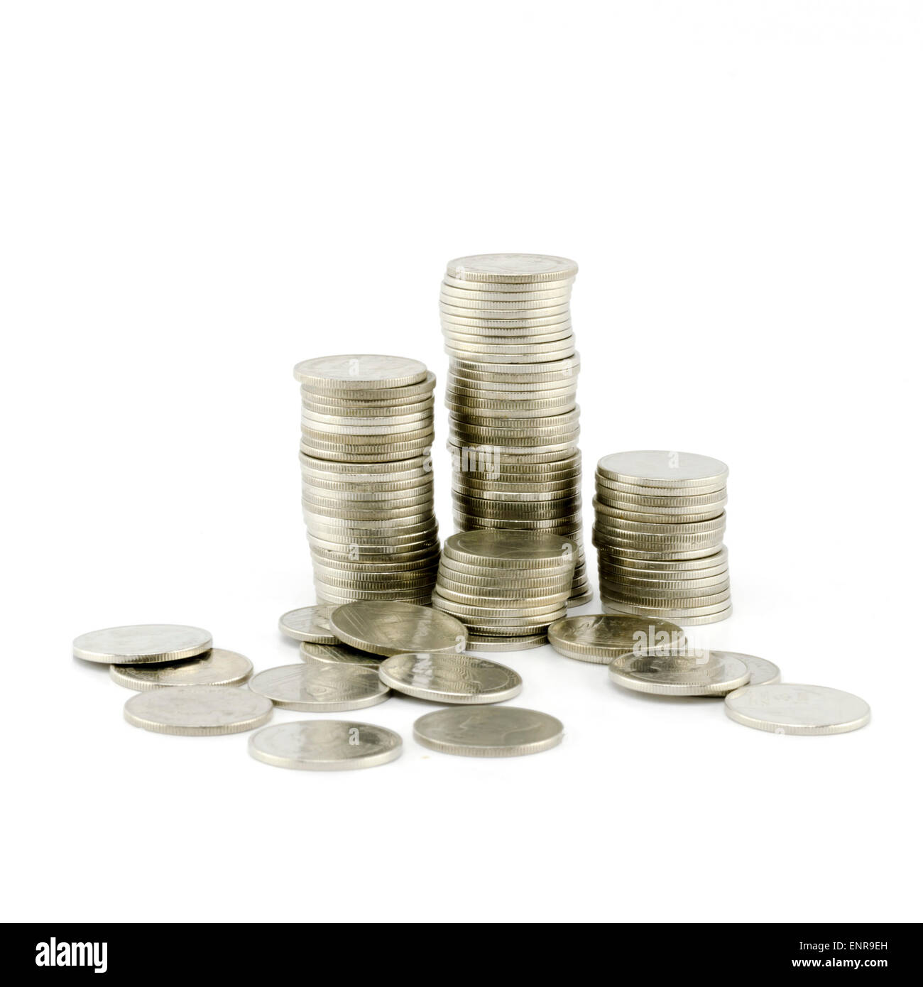 silver coin isolated on white background Stock Photo - Alamy