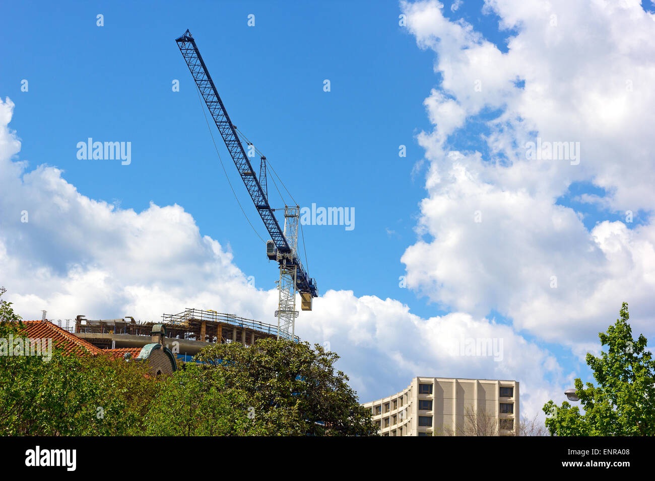 Blue construction crane hi-res stock photography and images - Alamy