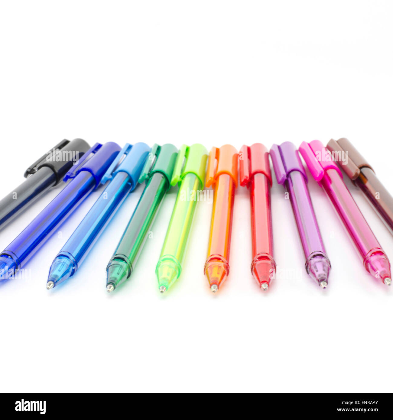 colorful pens isolated on white background Stock Photo - Alamy