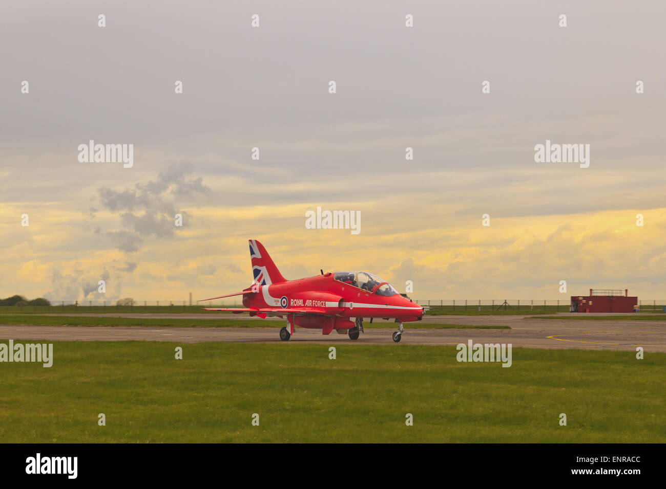 Red Arrows Display at RAF Scampton on Veterans Day Stock Photo - Alamy