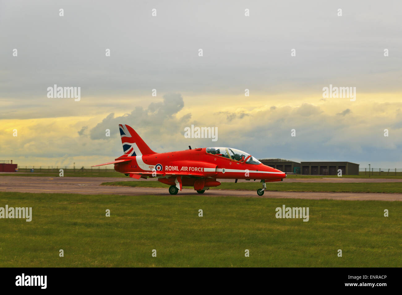 Red Arrows Display at RAF Scampton on Veterans Day Stock Photo - Alamy