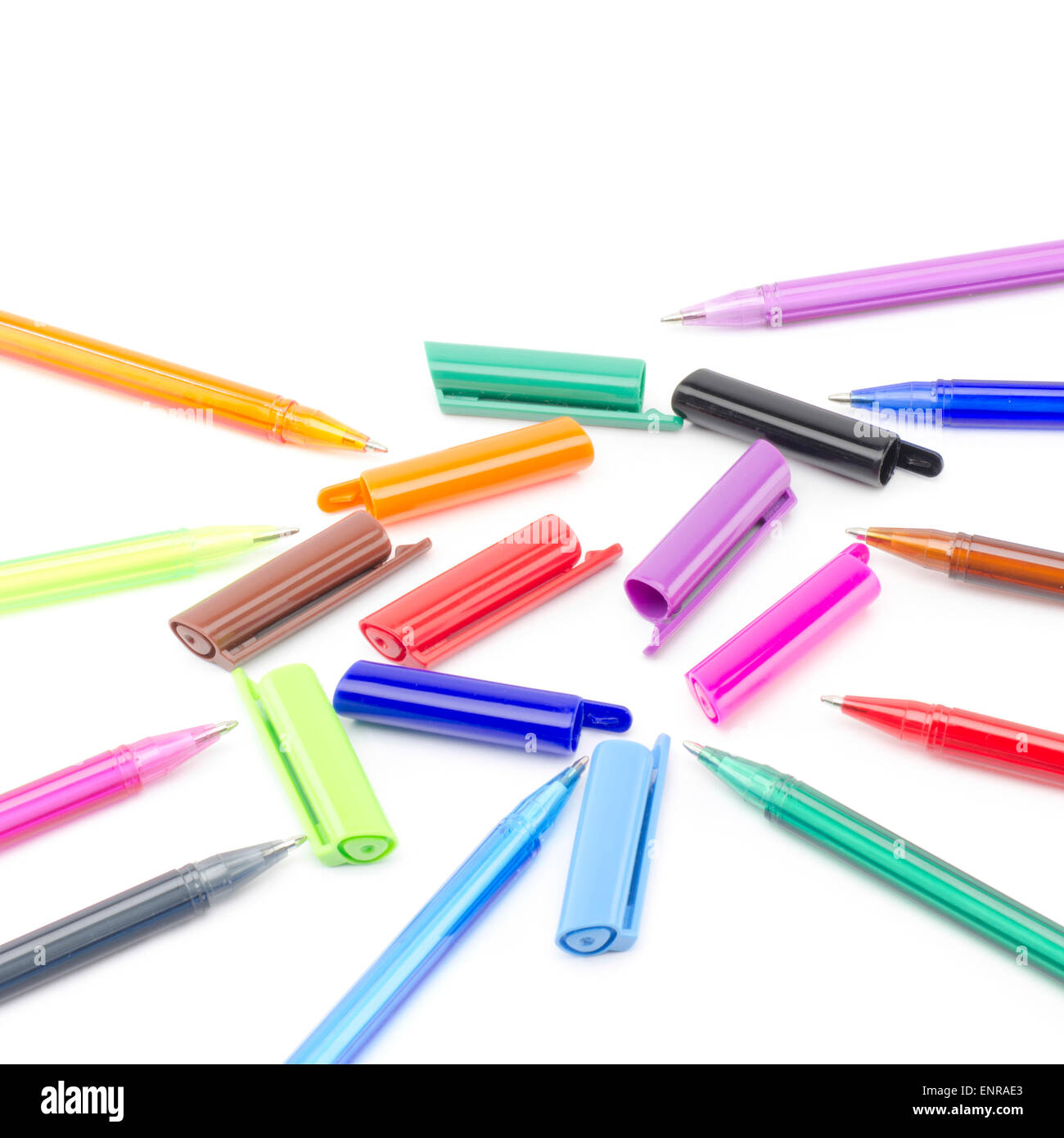 colorful pens isolated on white background Stock Photo - Alamy