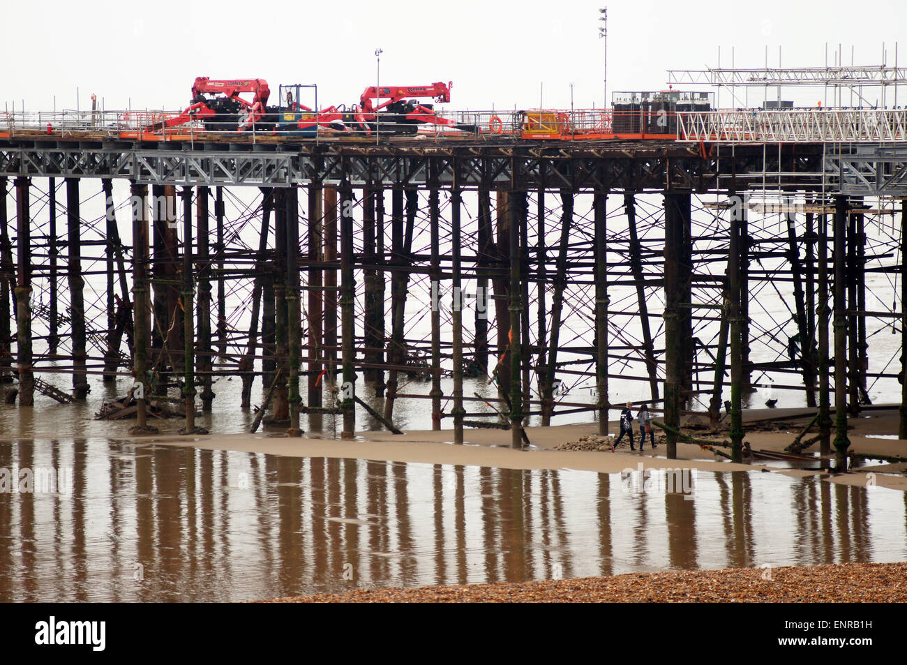 Wooden pier construction Stock Photo - Alamy