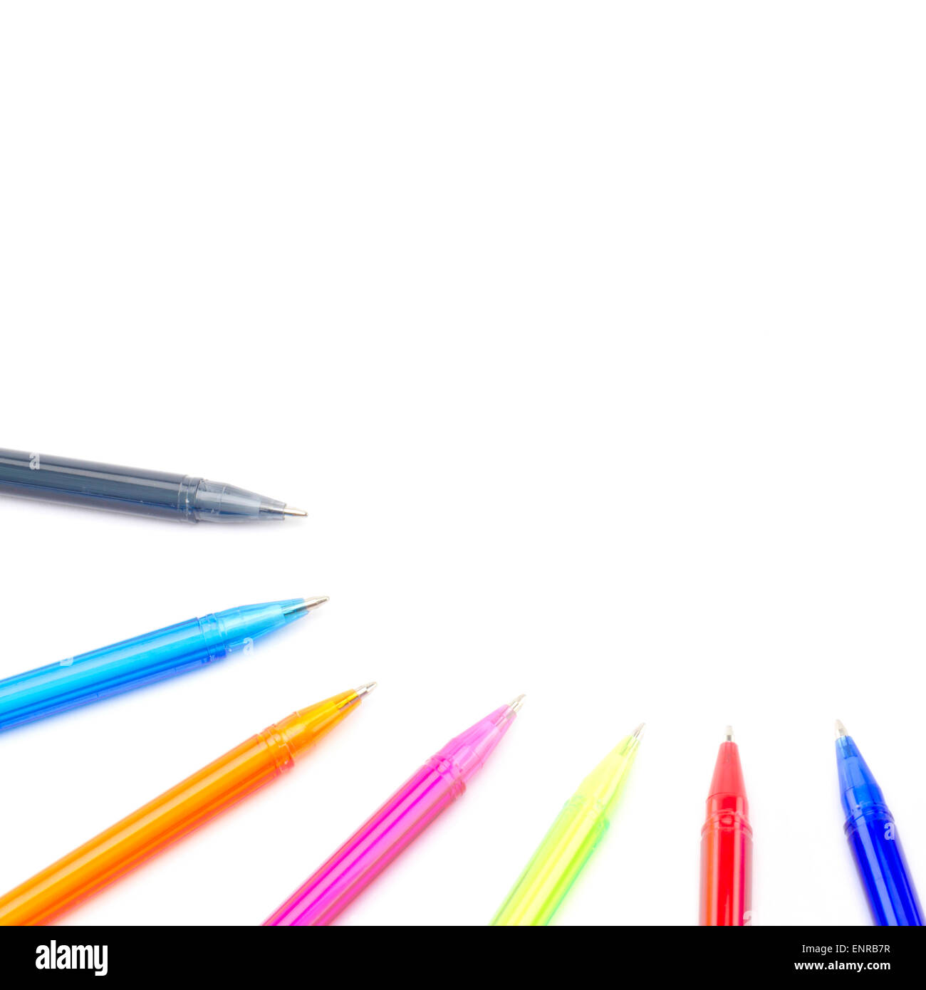 colorful pens isolated on white background Stock Photo - Alamy