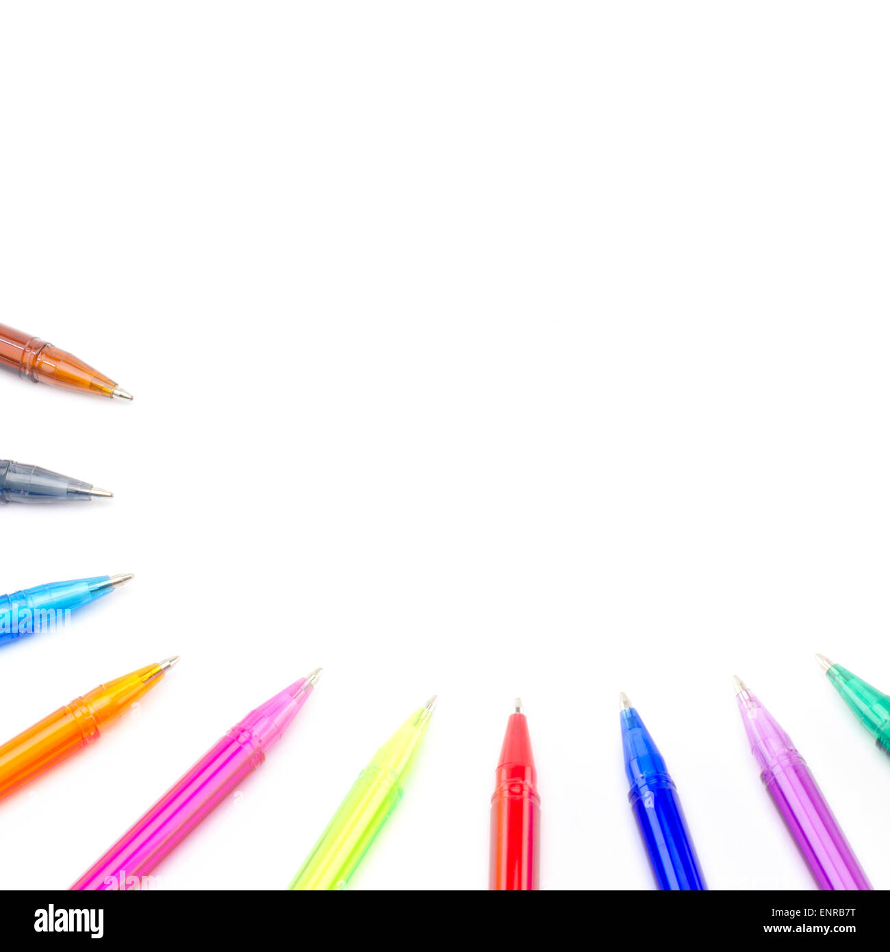 colorful pens isolated on white background Stock Photo - Alamy