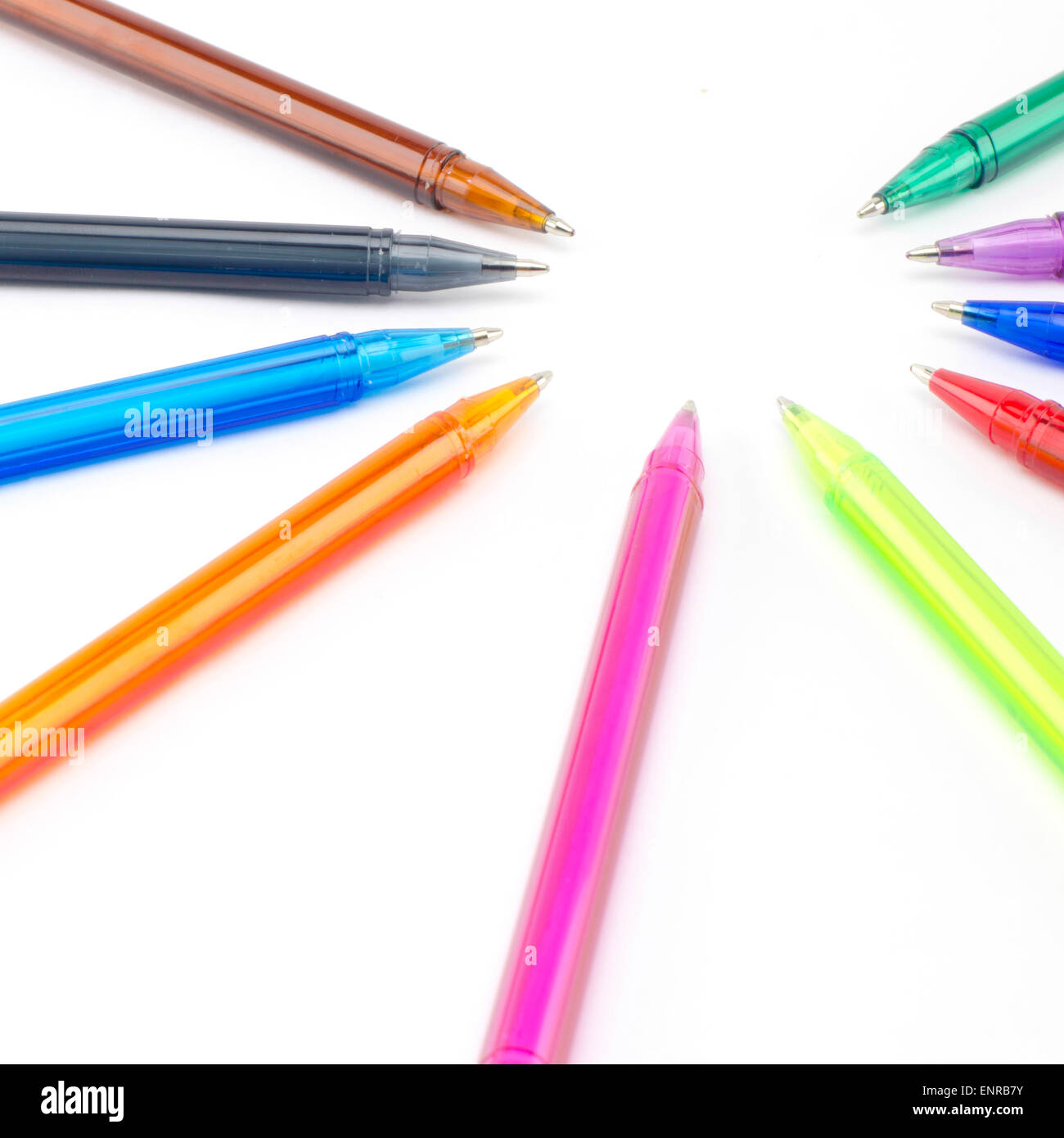 colorful pens isolated on white background Stock Photo - Alamy