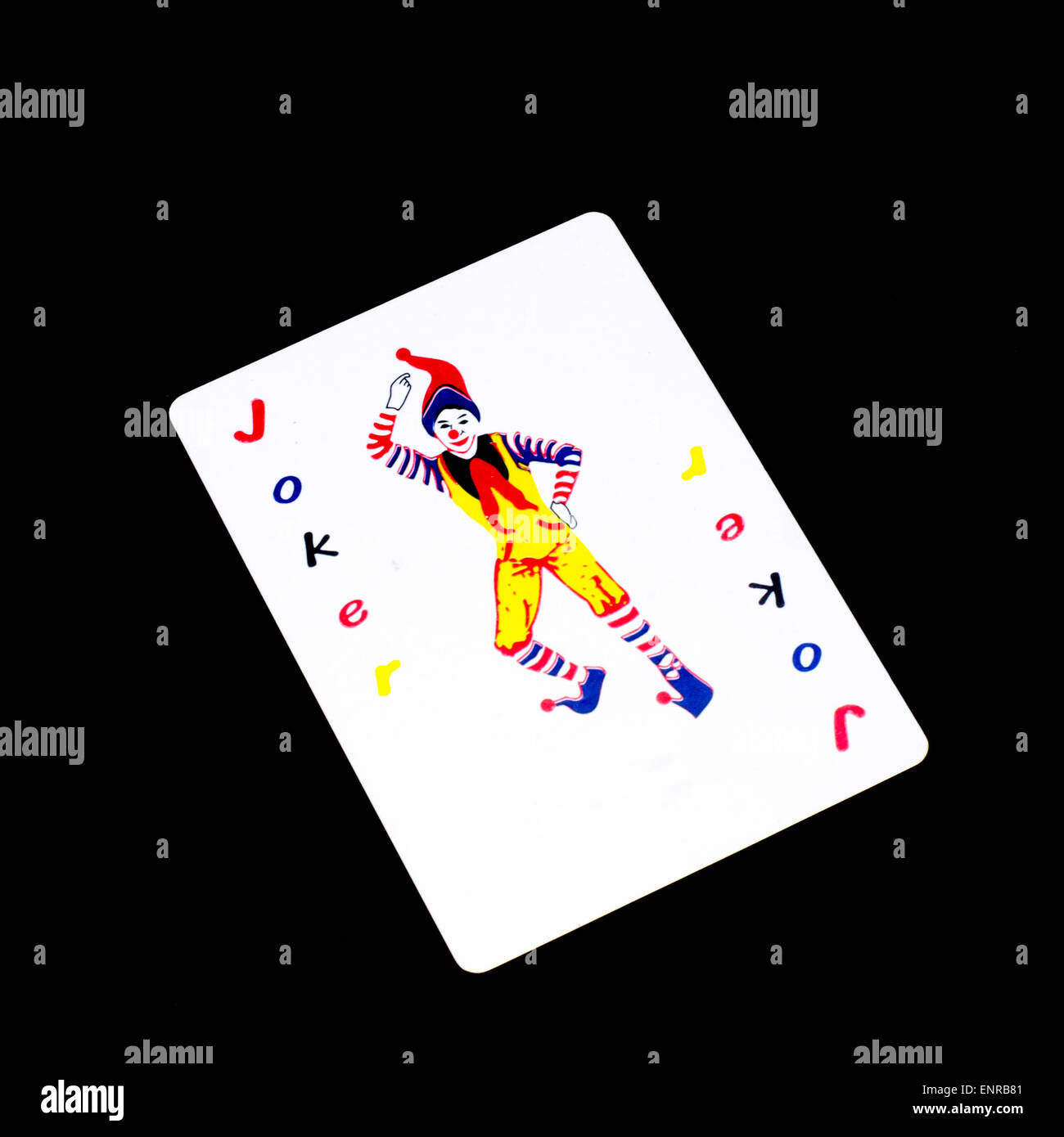 joker card isolated on black background Stock Photo - Alamy