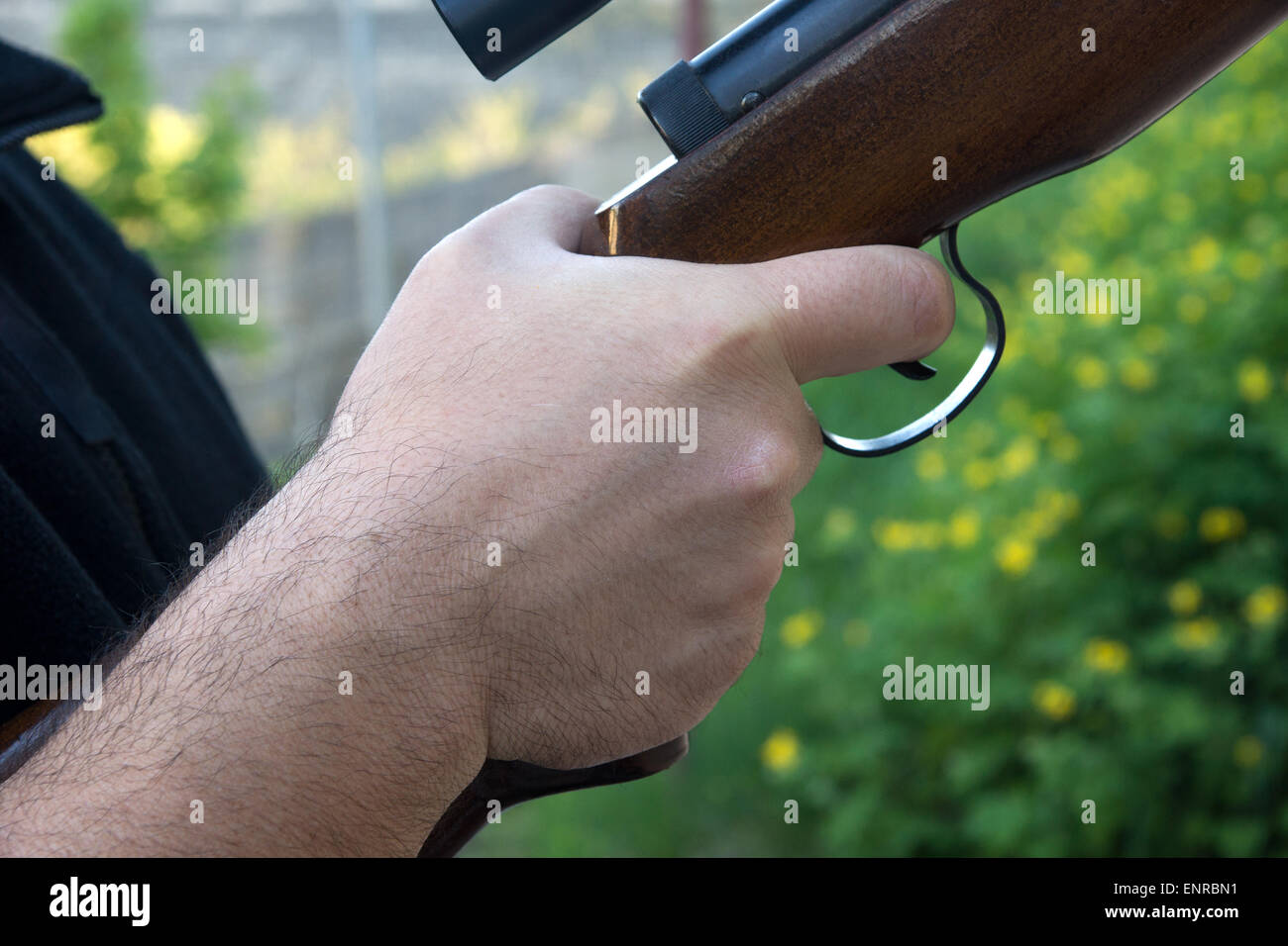 Mans Hand Holding Gun High Resolution Stock Photography and Images - Alamy