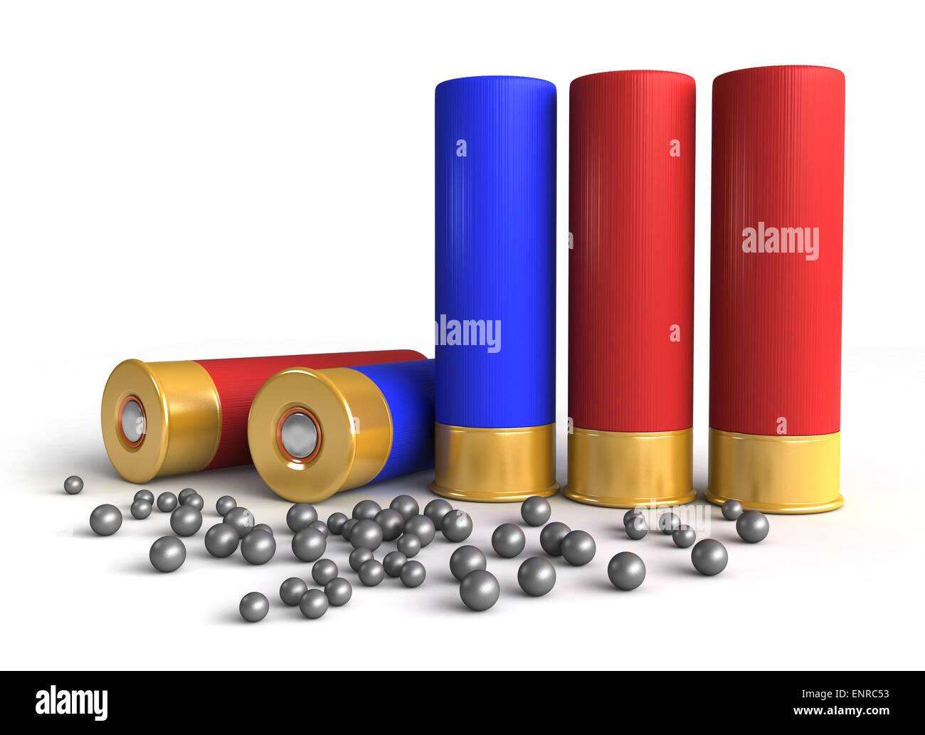 3d render of hunting cartridges over white background Stock Photo - Alamy